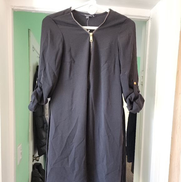 Dresses | New Look Zipper Front Black Dress | Poshmark